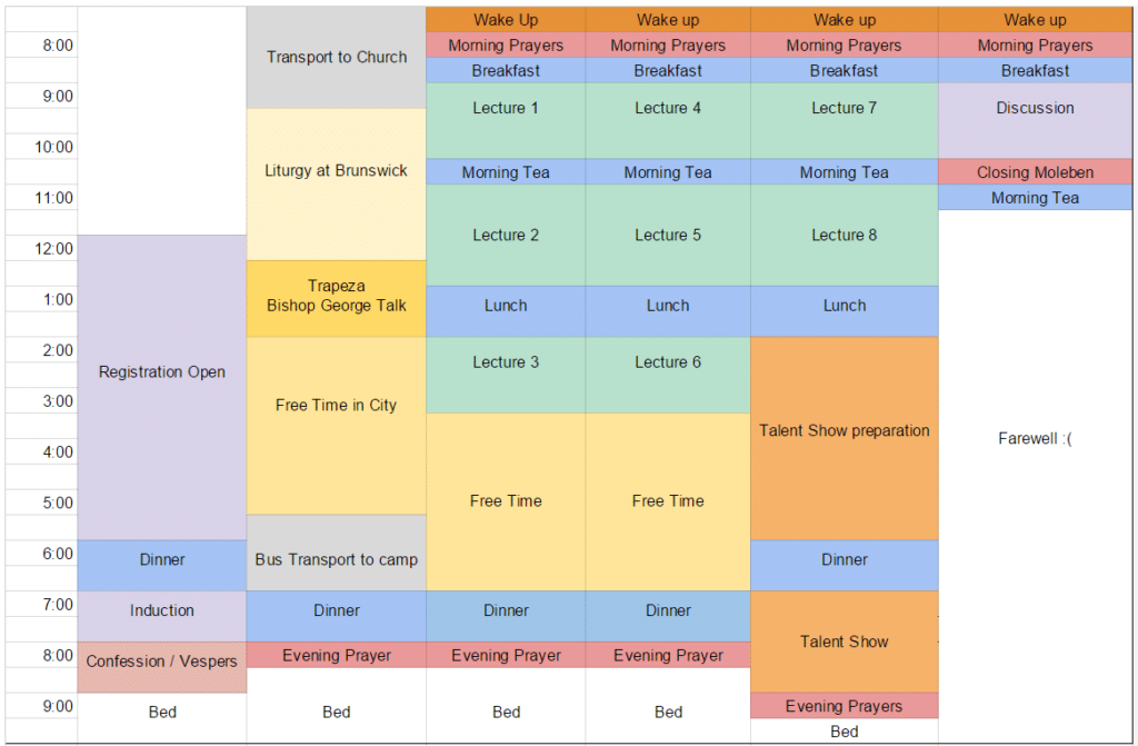 Draft Timetable - Syezd